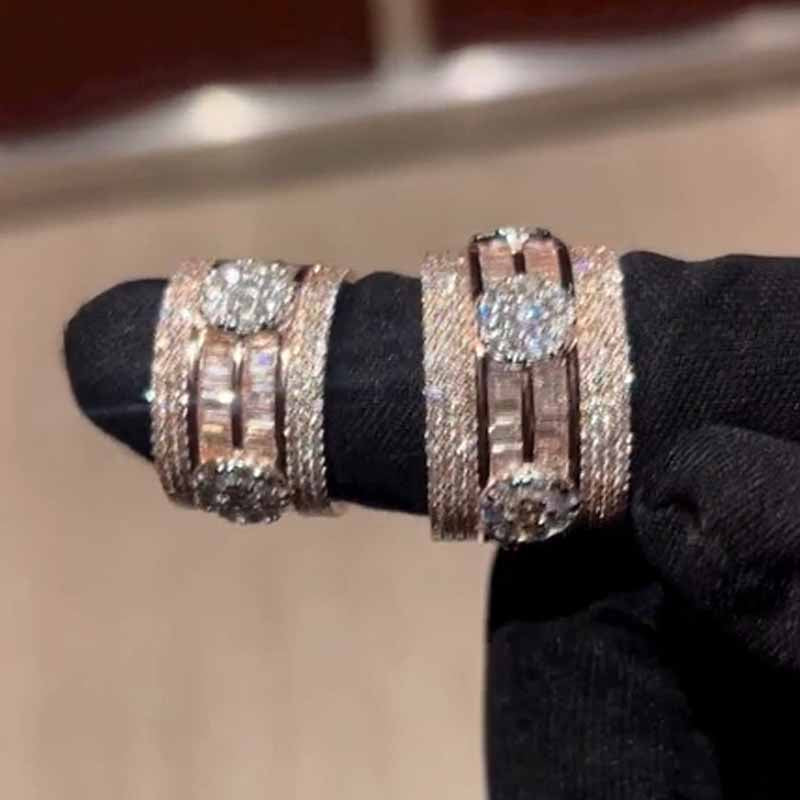 Moissanite Wide Round Diamond Ring – kankco