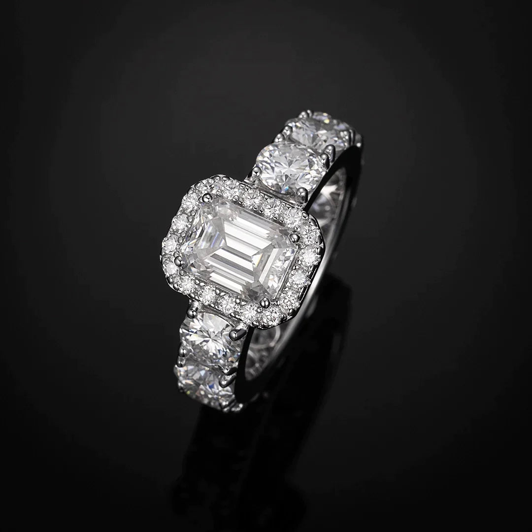 Emerald Cut Halo Diamond Engagement Ring – kankco