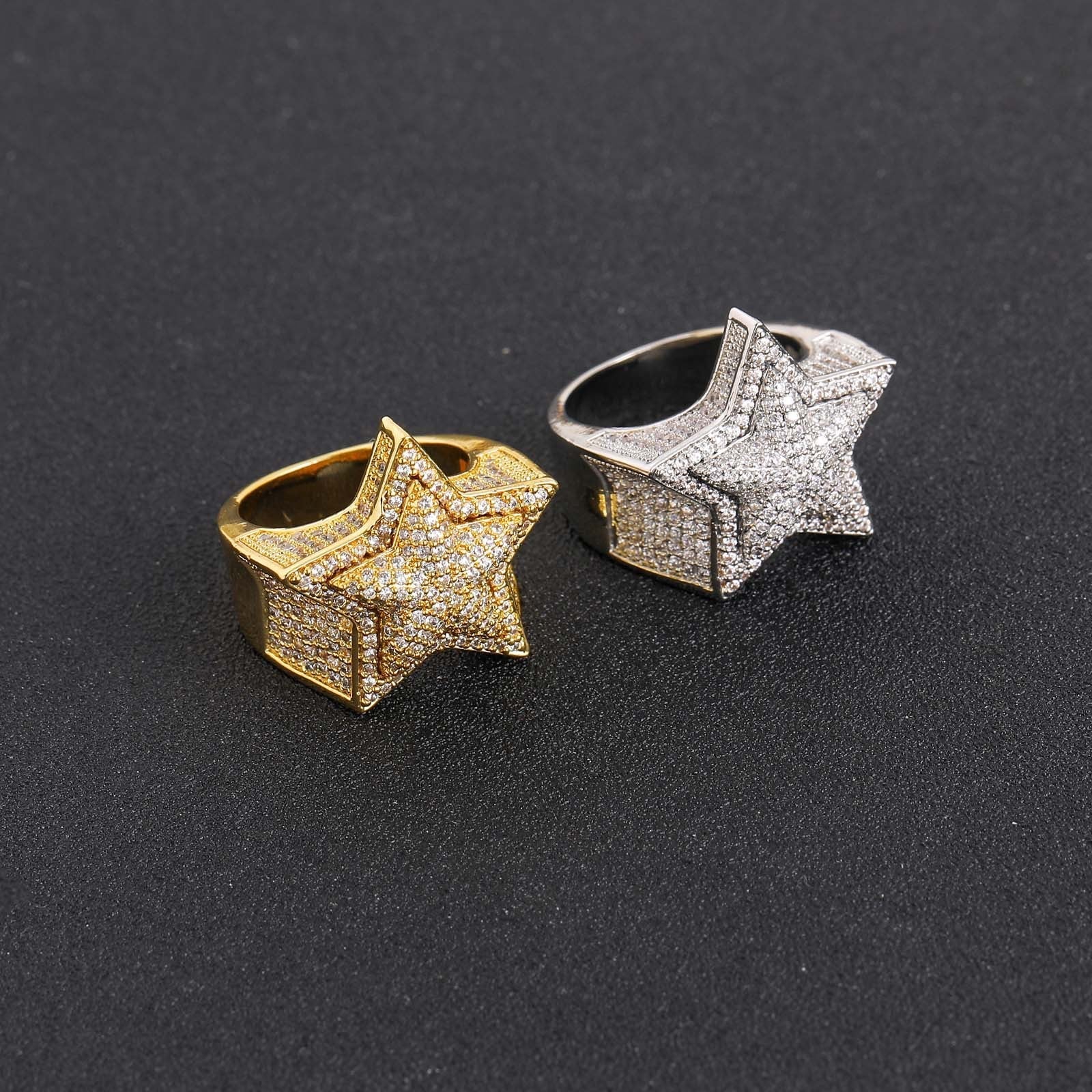 18K Gold Iced Star Ring – kankco
