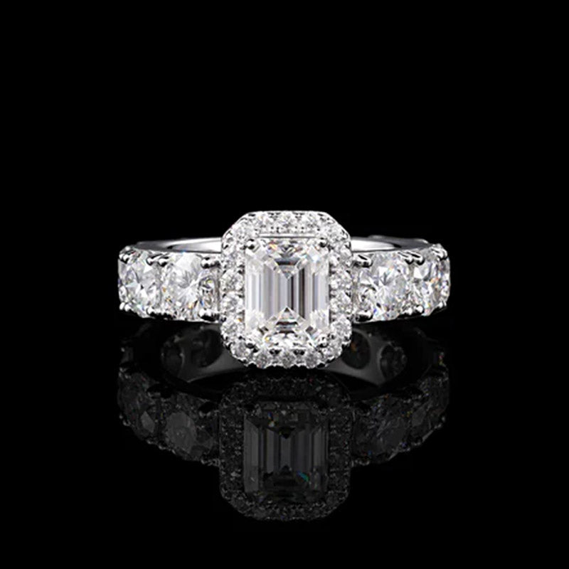 Emerald Cut Halo Diamond Engagement Ring – kankco