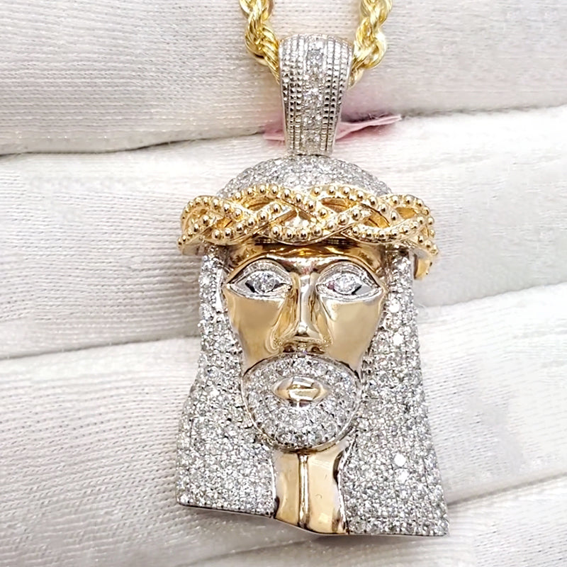 Custom Jesus Moissanite Pendant Rope Chain – kankco