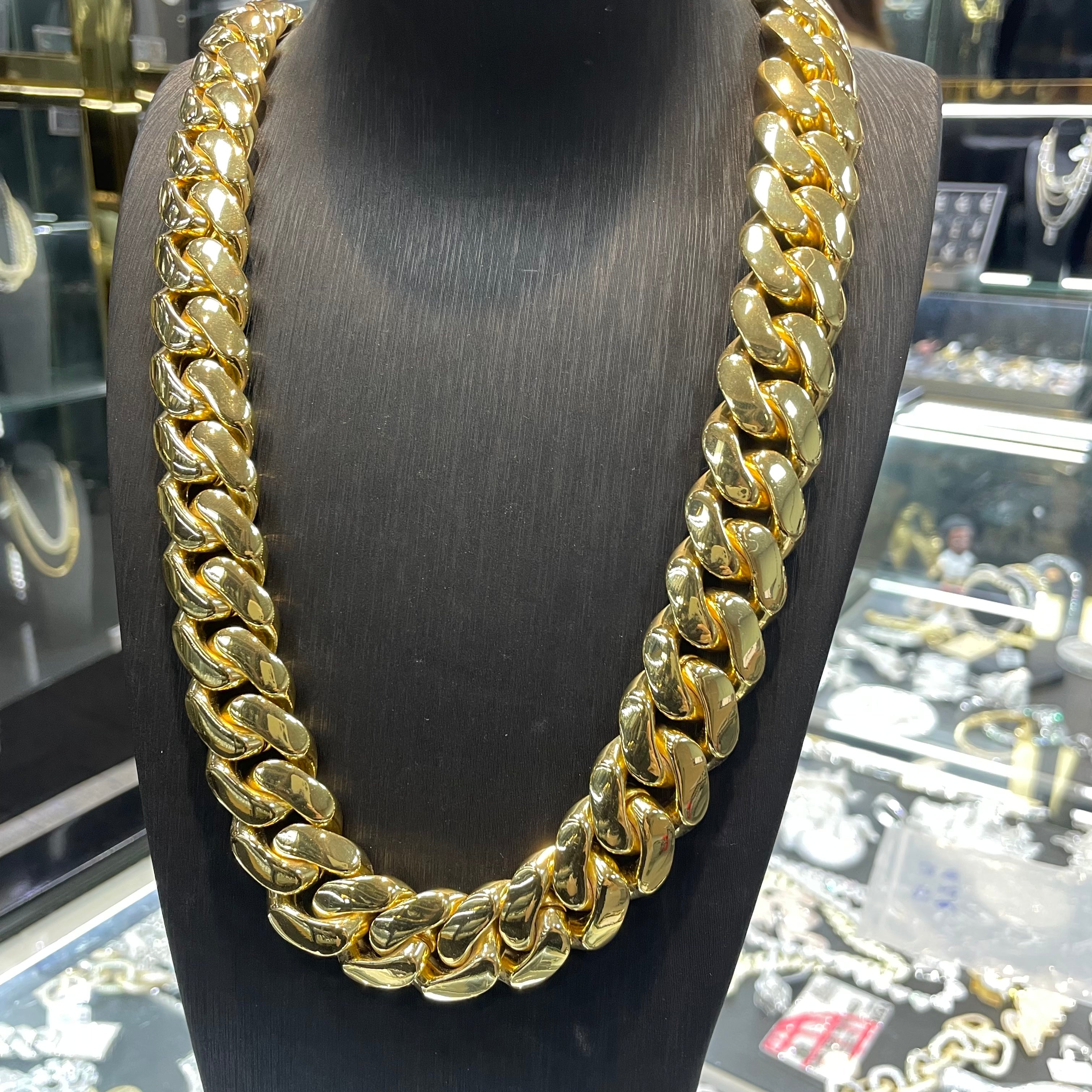 22mm Miami Cuban Link Chain Bracelet in 14K Gold – kankco