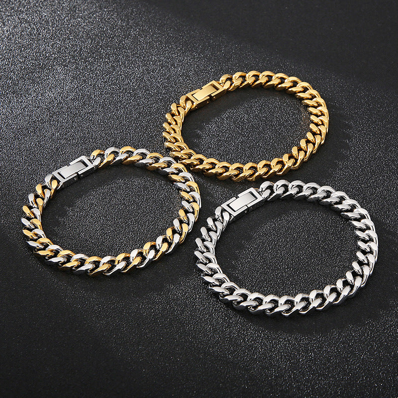 8mm Two-tone Titanium Steel Cuban Chain – kankco