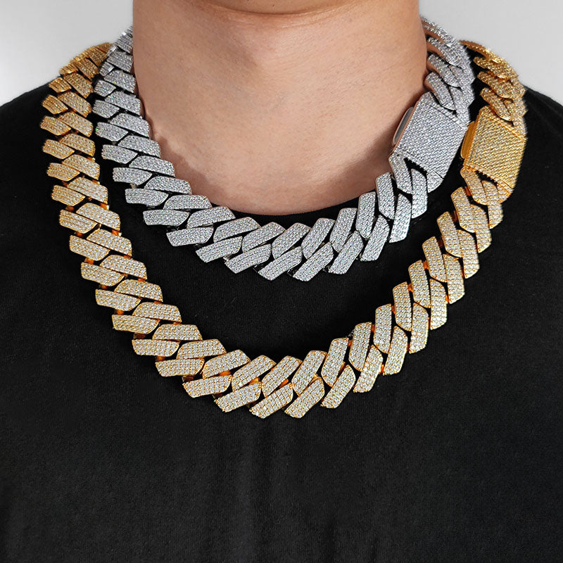 25mm Hip Hop Three Row Diamond Cuban Chain – kankco