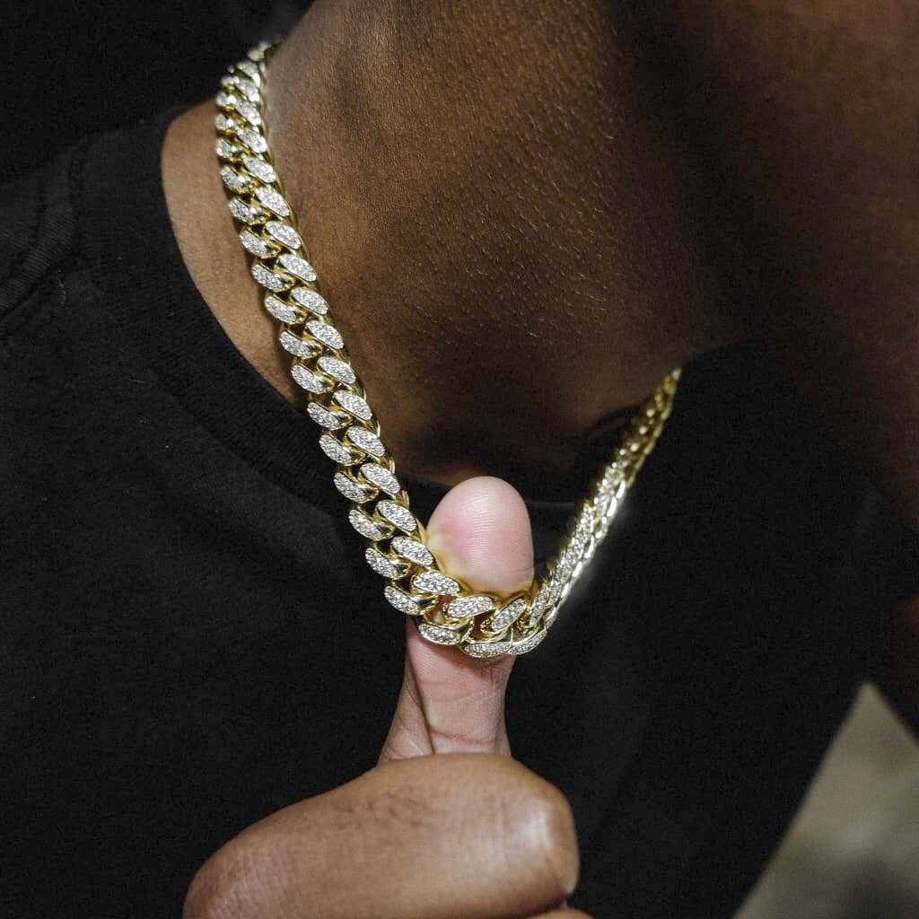 12mm Ice Out diamond cuban chain – kankco