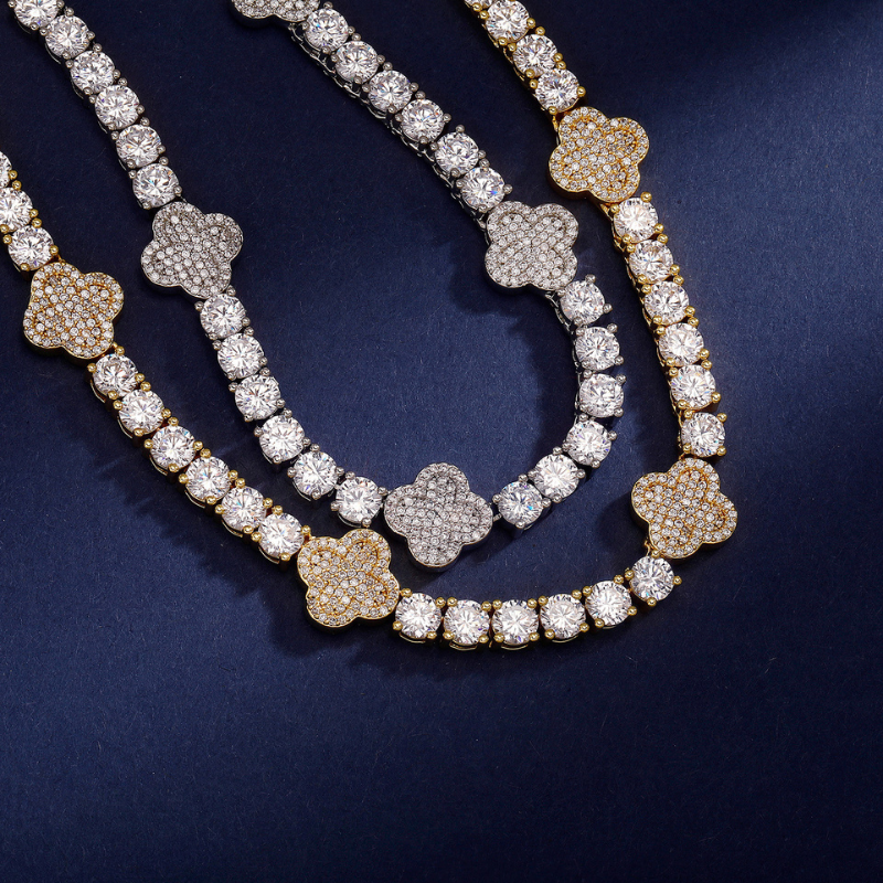5mm Moissanite Four Leaf Clover Lucky Tennis Chain – kankco