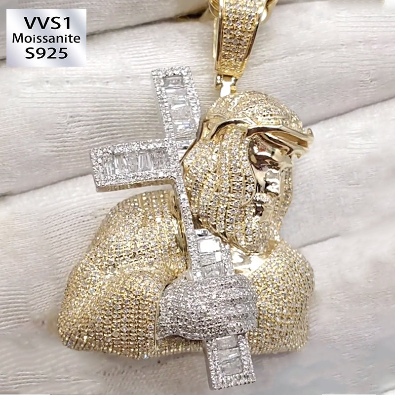 Custom Ice Out Jesus Cross Pendant 5mm Tennis Chain – kankco