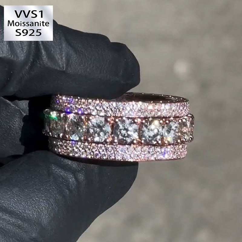 Moissanite Hip Hop Classic Multi-Row Diamond Ring – kankco