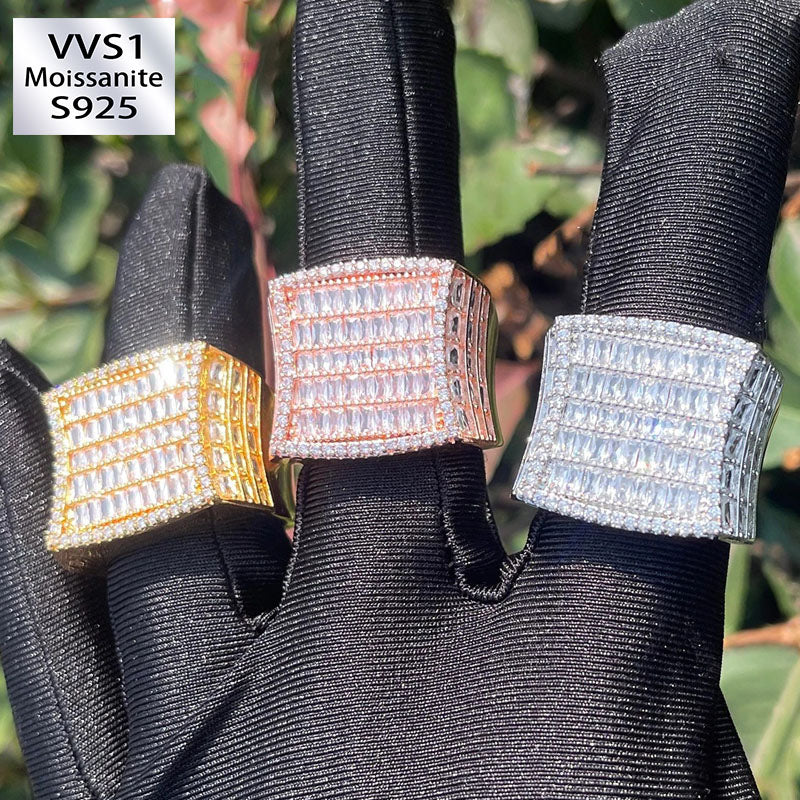 Moissanite Square Trapezoidal Diamond Ring – kankco