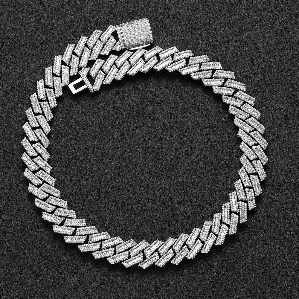 19mm Miami Diamond Baguette Chain In White Gold – kankco