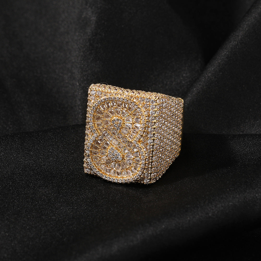 Two Tone Alphabet Digit Moissanite Custom Ring – kankco