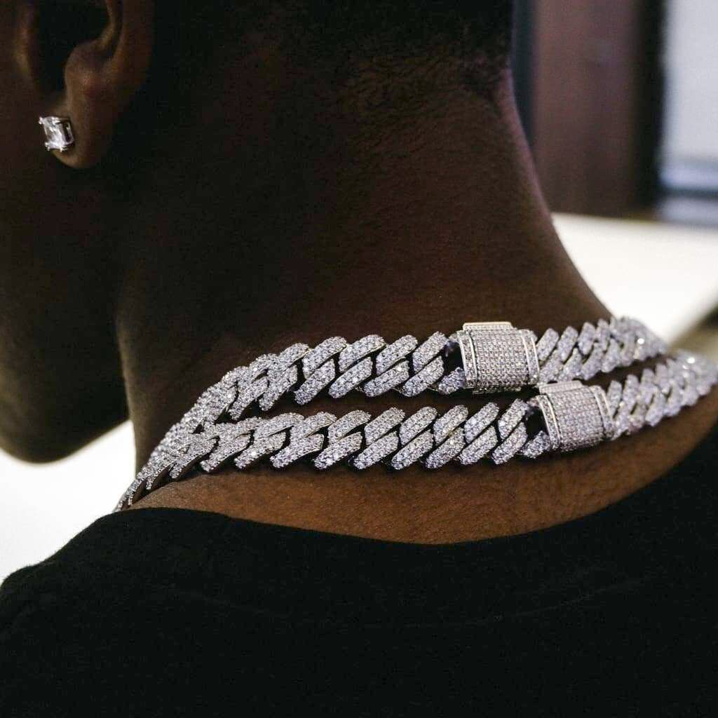 12mm Miami Diamond Cuban Chain -white Gold – kankco