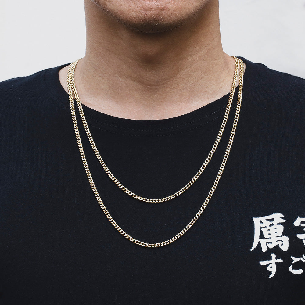 3mm Micro Cuban Chain in Gold – kankco