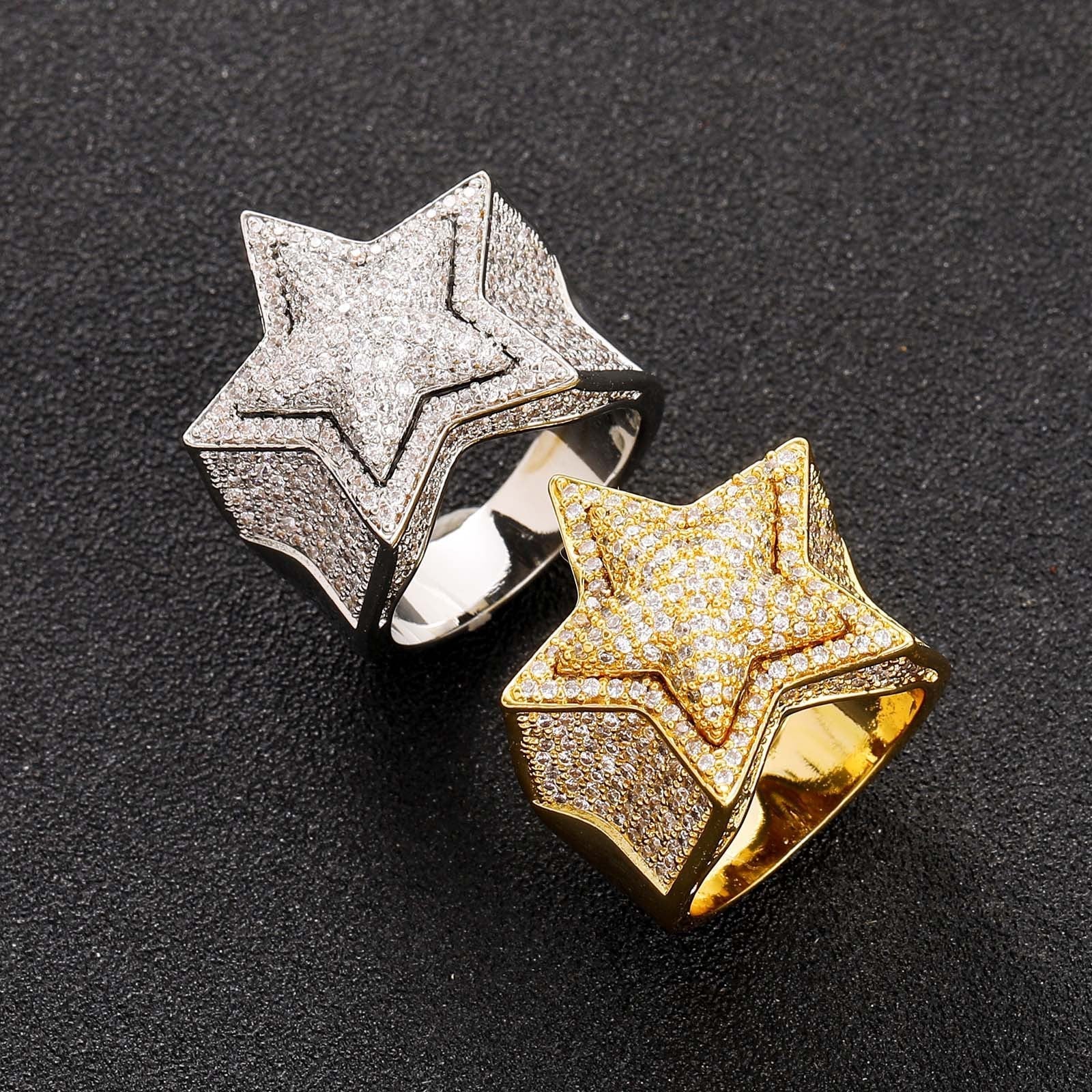 18K Gold Iced Star Ring – kankco