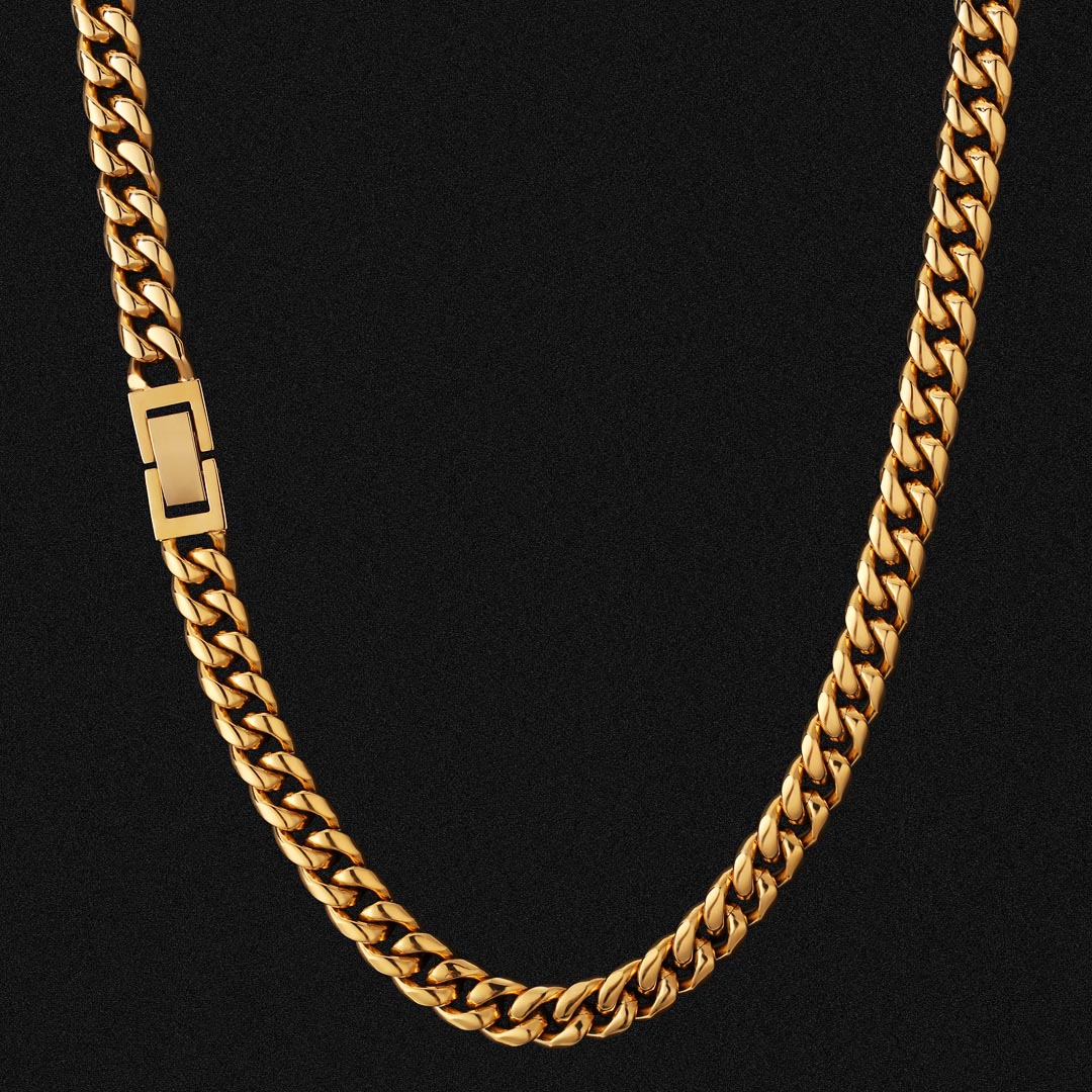 8mm Cuban Link Chain in 18K Gold for Men's – kankco