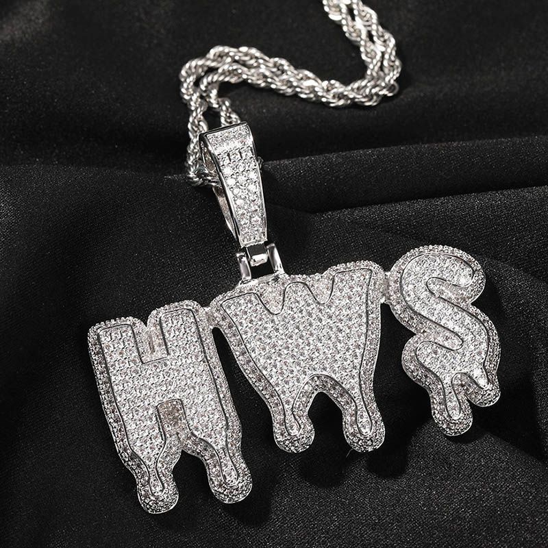 Custom Iced Drip Letters Name Pendant – kankco
